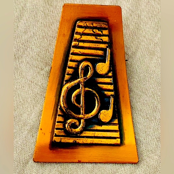 Vintage | Jewelry | Vintage Copper Treble Clef Musical Note Brooch ...